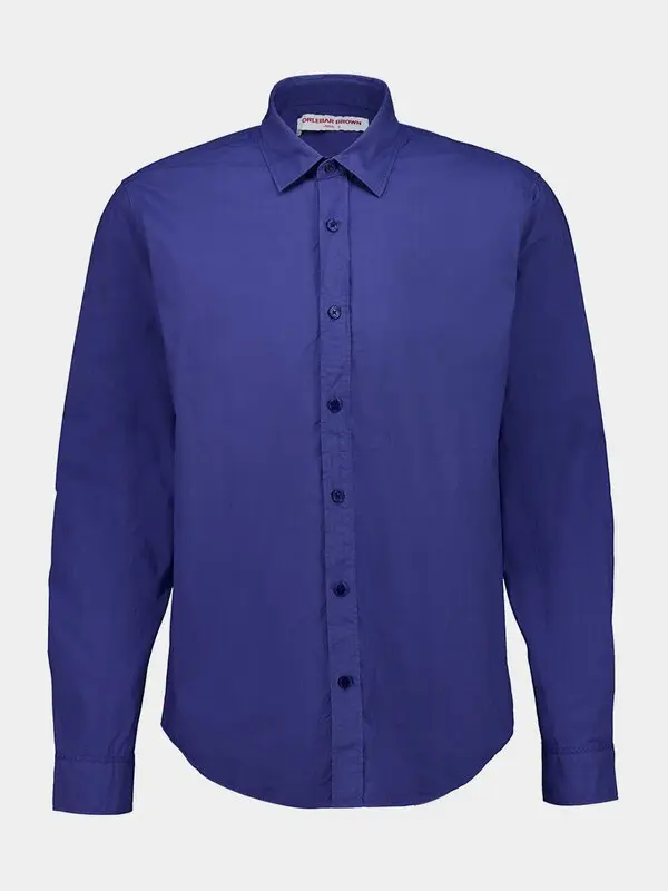 Orlebar Brown Nightfall Giles Poplin Shirt - Blue