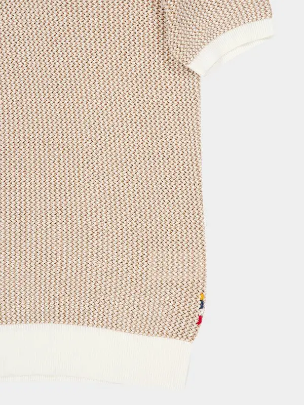 Orlebar Brown Biscuit Horton Chevron Crochet Polo