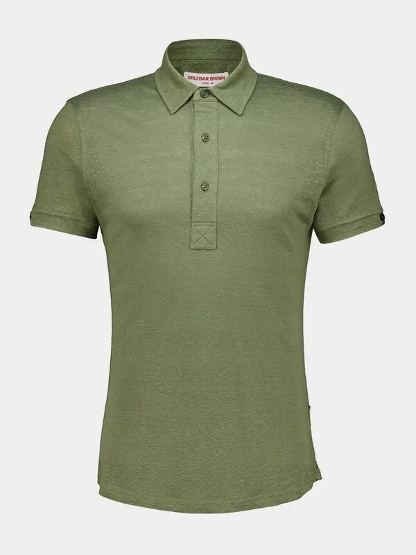 Orlebar Brown Herbal Sebastian Tailored Linen Polo - Green