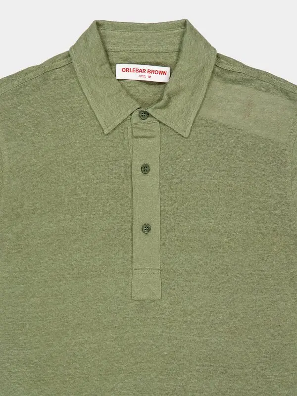 Orlebar Brown Herbal Sebastian Tailored Linen Polo - Green