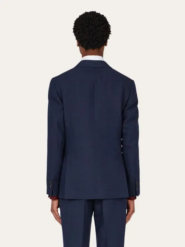 FERRAGAMO Navy Double-breasted Blazer