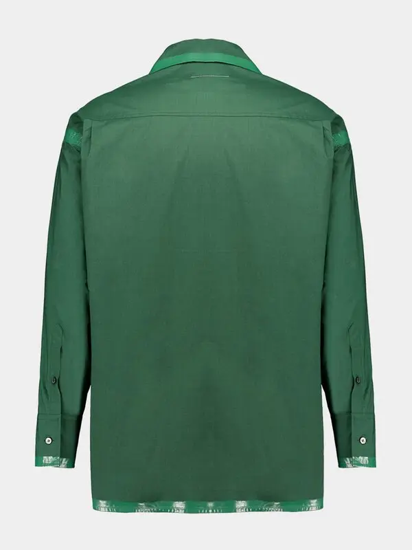 MAISON MARGIELA Poplin Shirt Jacket With Coated Hem - Green