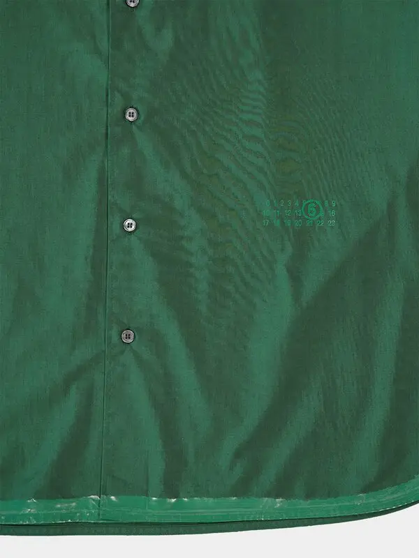 MAISON MARGIELA Poplin Shirt Jacket With Coated Hem - Green