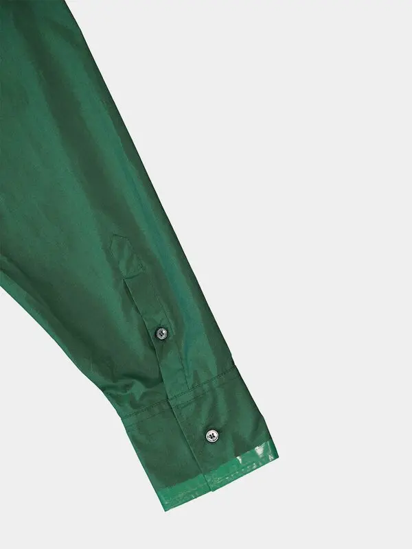 MAISON MARGIELA Poplin Shirt Jacket With Coated Hem - Green