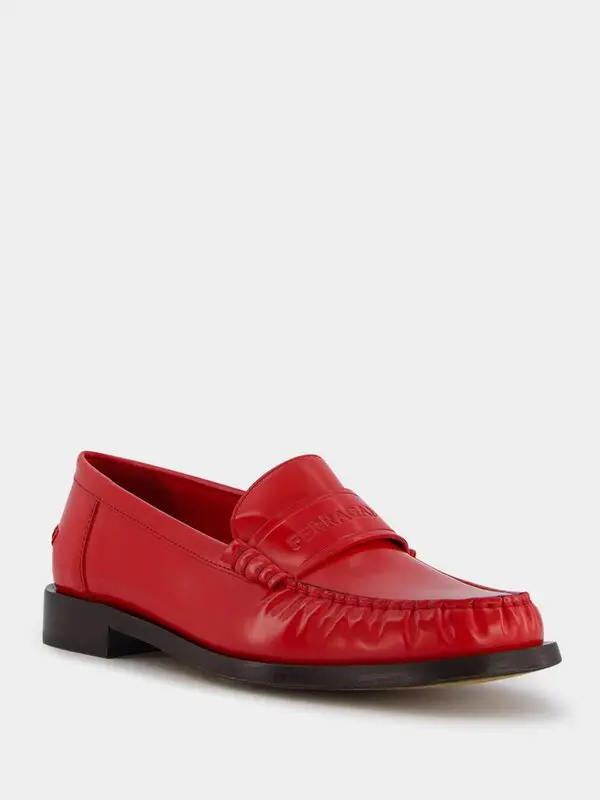FERRAGAMO Moccasins With Embossed Logo - Red