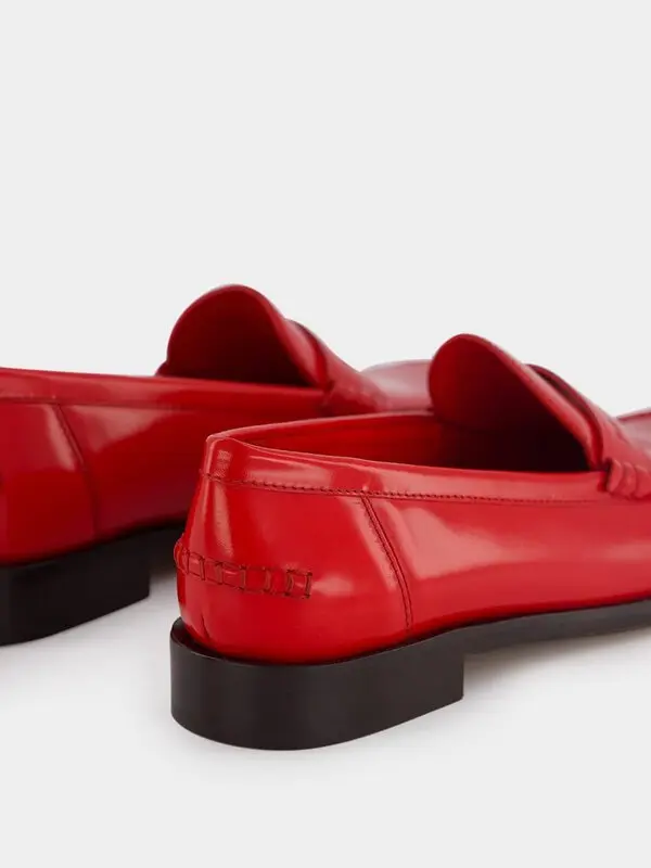 FERRAGAMO Moccasins With Embossed Logo - Red