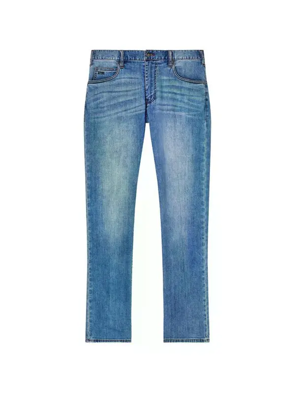 Emporio Armani Faded Wash Five-pocket Jeans - Blue