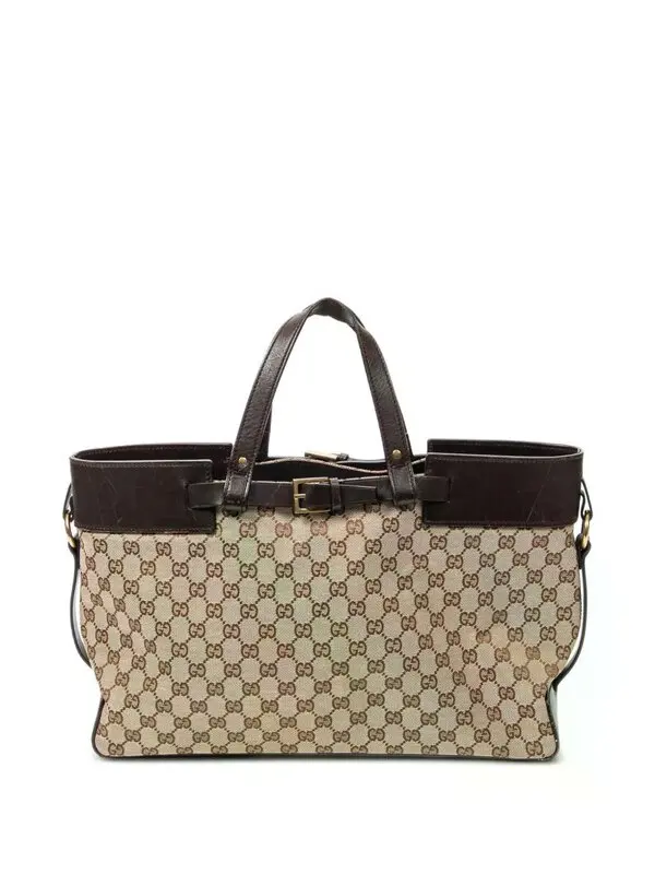 Gucci Gg Supreme Buckled Tote Bag