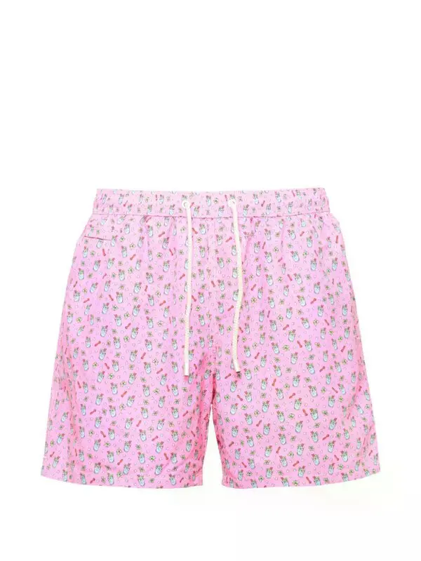 MC2 SAINT BARTH Graphic Print Swim Shorts - Pink