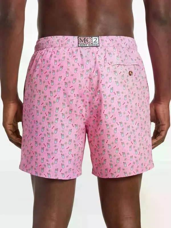 MC2 SAINT BARTH Graphic Print Swim Shorts - Pink
