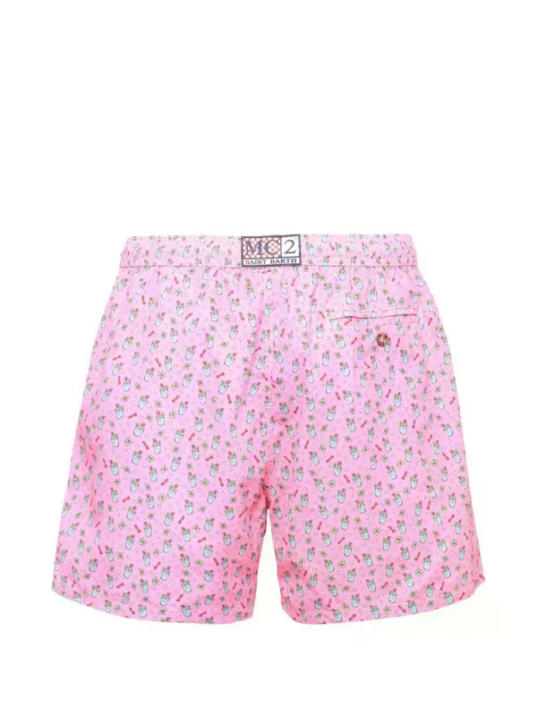 MC2 SAINT BARTH Graphic Print Swim Shorts - Pink