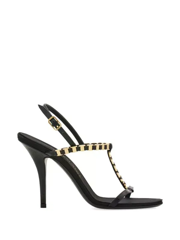 FERRAGAMO Vara Chain T-strap Sandals - Black
