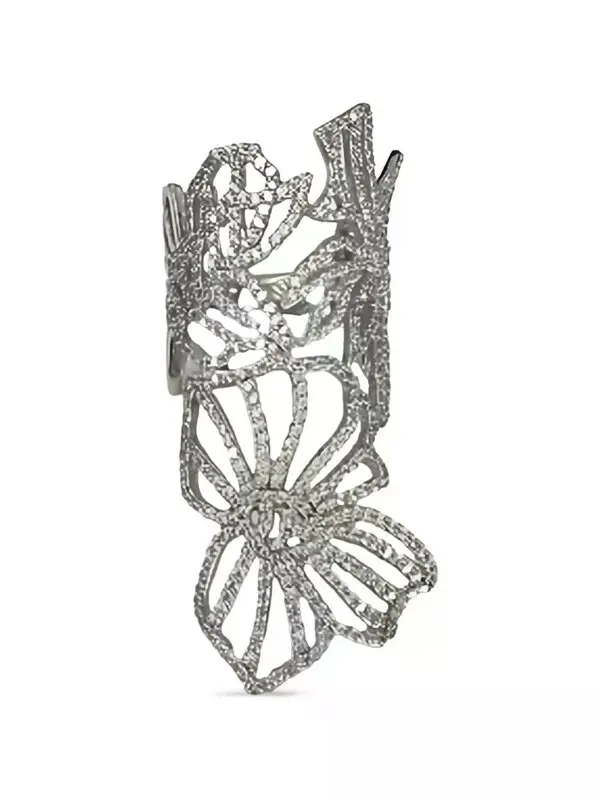APM MONACO Crystal-embellished Butterfly Ring - Silver