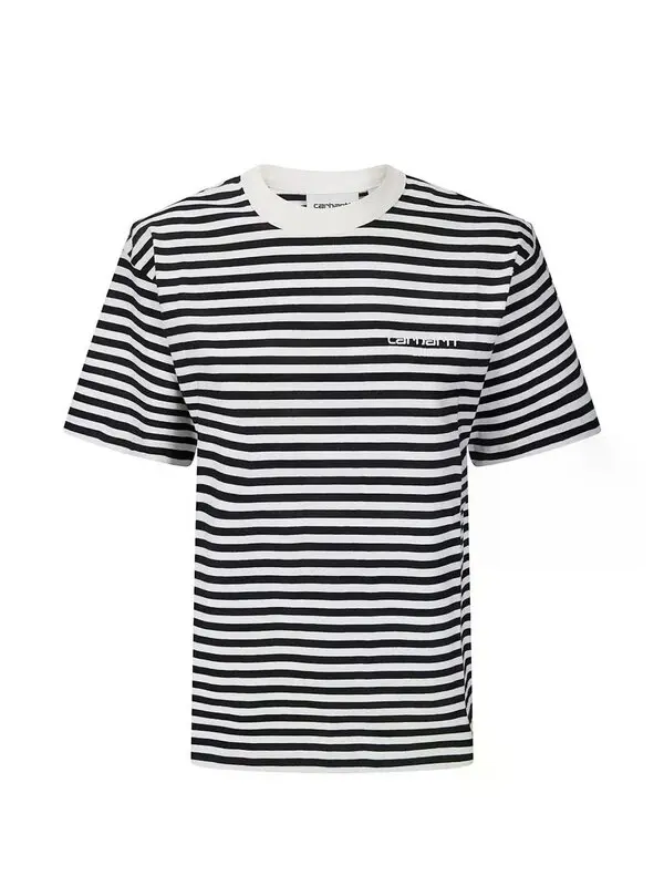 Carhartt Work In Progress Ezra Striped Embroidered T-shirt - Black