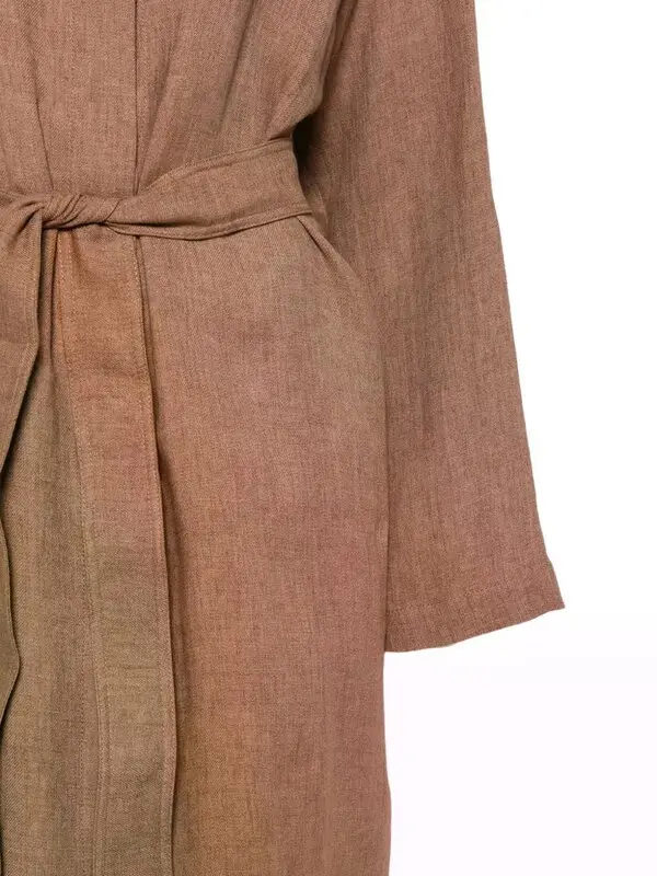 Max Mara Lembo Belted Long-sleeve Midi Dress