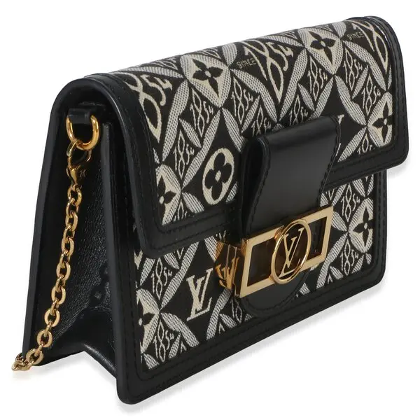 LOUIS VUITTON Blue Jacquard Since 1854 Dauphine Chain Wallet
