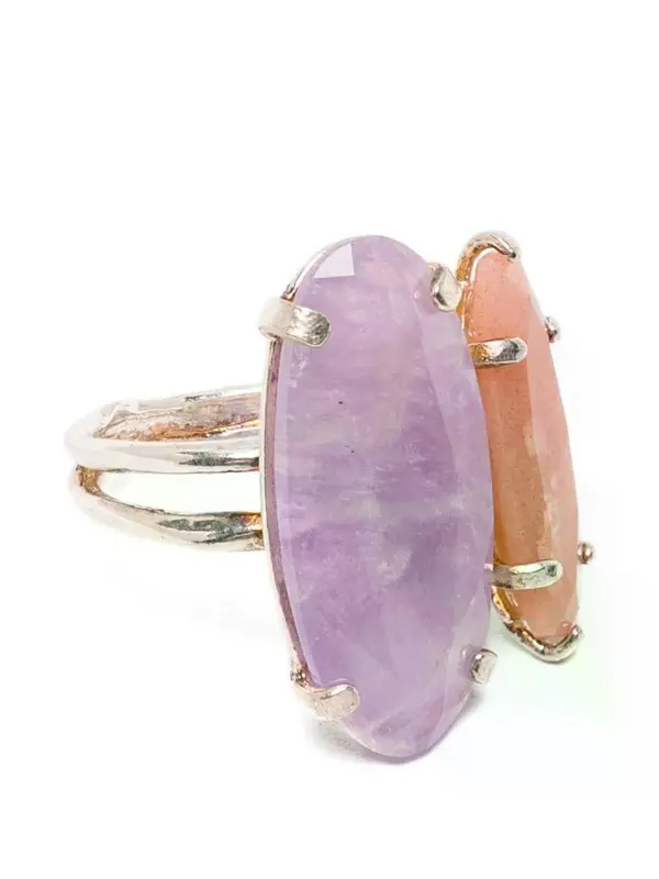 WOUTERS & HENDRIX Oval-cut Amethyst And Sunstone Ring In Sterling Silver - Gold