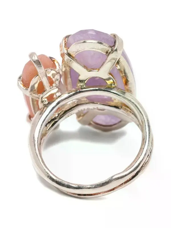 WOUTERS & HENDRIX Oval-cut Amethyst And Sunstone Ring In Sterling Silver