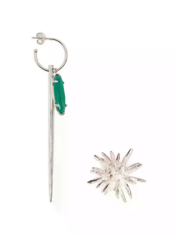 WOUTERS & HENDRIX Navette-cut Agate Earrings - Silver