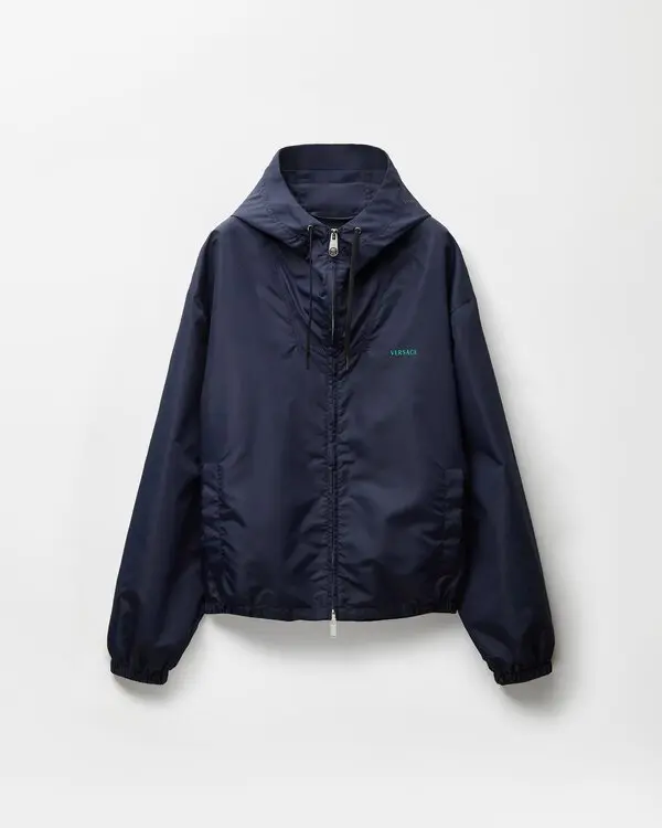 Versace Embroidered Nylon Hooded Windbreaker
