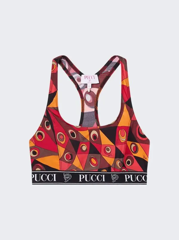 Emilio Pucci Occhi Print Bra Top - Orange