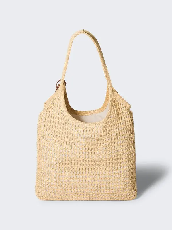 Miu Miu Raffia Crochet Tote Bag - Natural