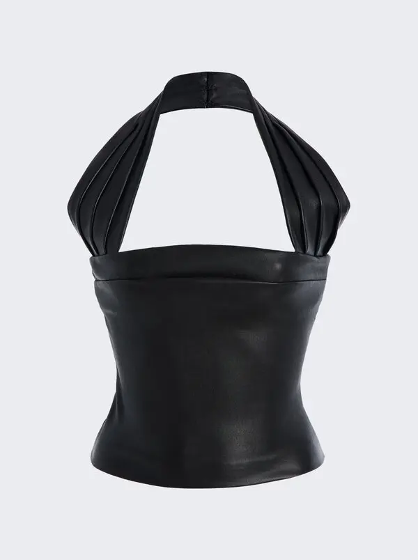 LAQUAN SMITH Halter Neck Pleated Detail Top