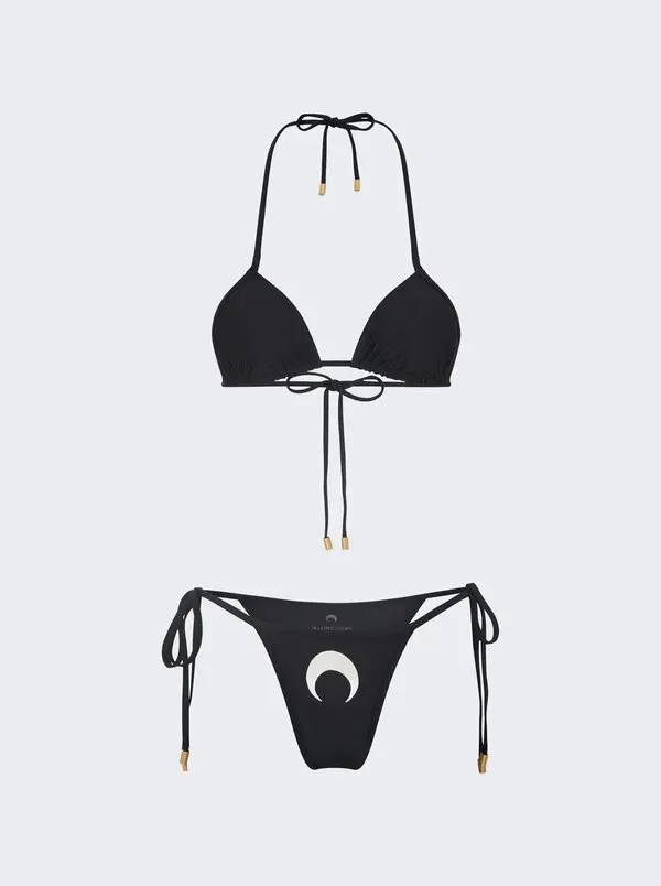 MARINE SERRE Triangle Jersey Bikini Set - Black