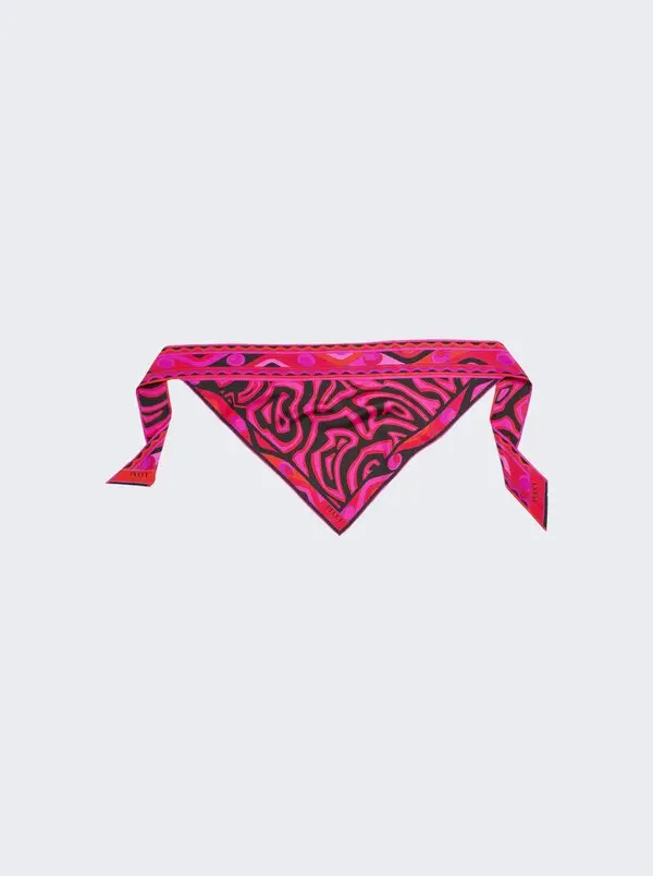 Emilio Pucci Labirinto Print Silk Triangle Scarf Fuchsia - Pink