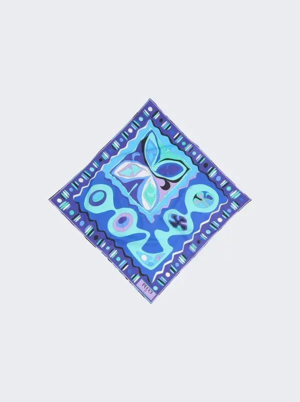 Emilio Pucci Angoli Print Cotton Scarf - Turquoise