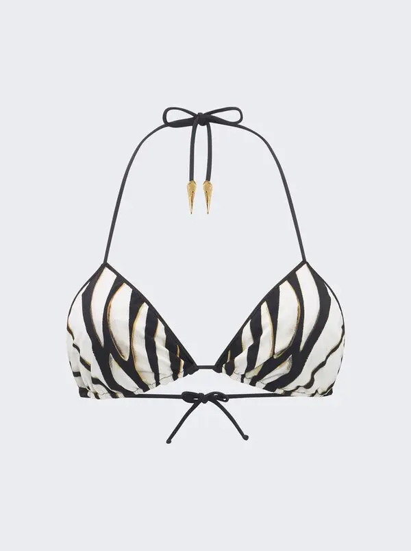 Roberto Cavalli Ray Of Gold Triangle Bikini Top - Yellow