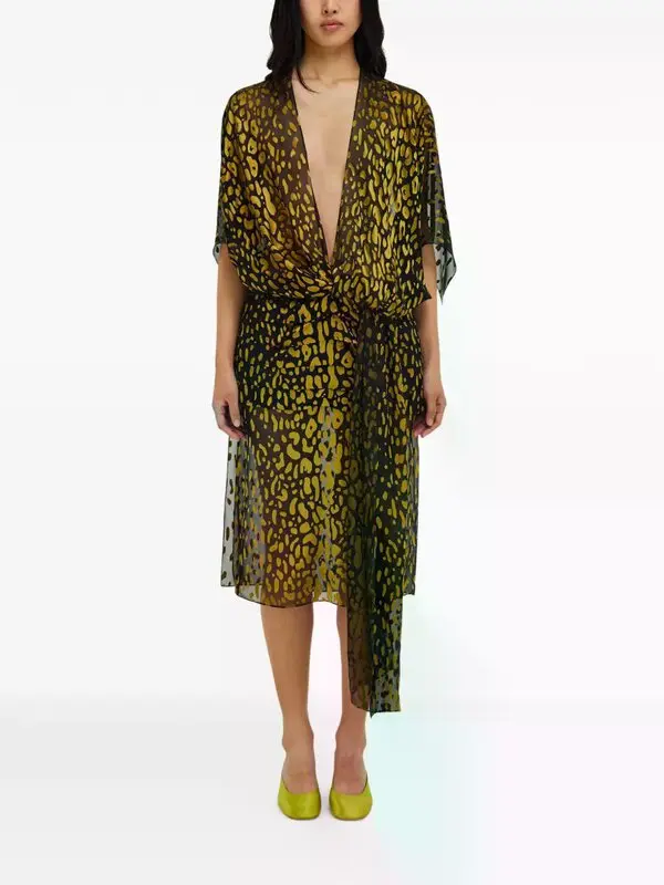 FERRAGAMO Asymmetrical Devoré Georgette Dress