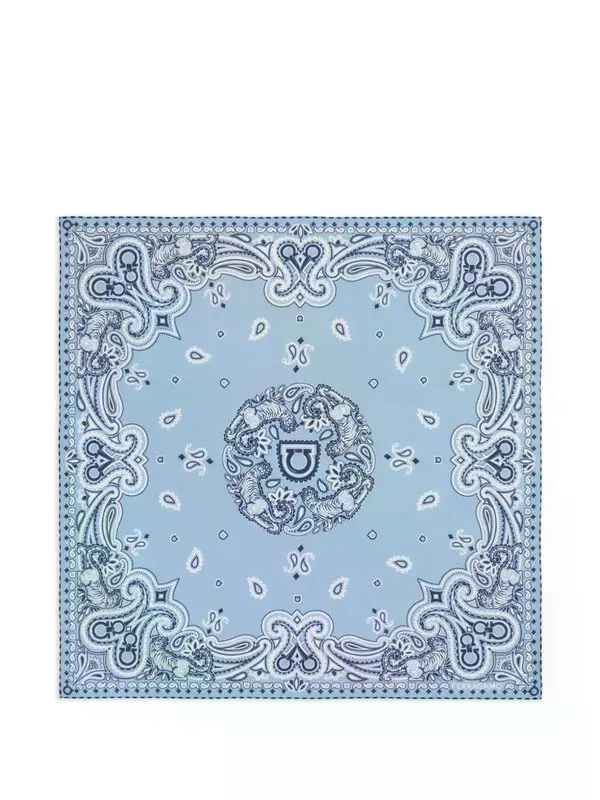 FERRAGAMO Arabesque Print Bandana - Blue