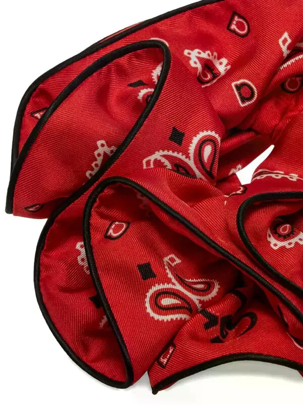 FERRAGAMO Silk Arabesque Print Scrunchie