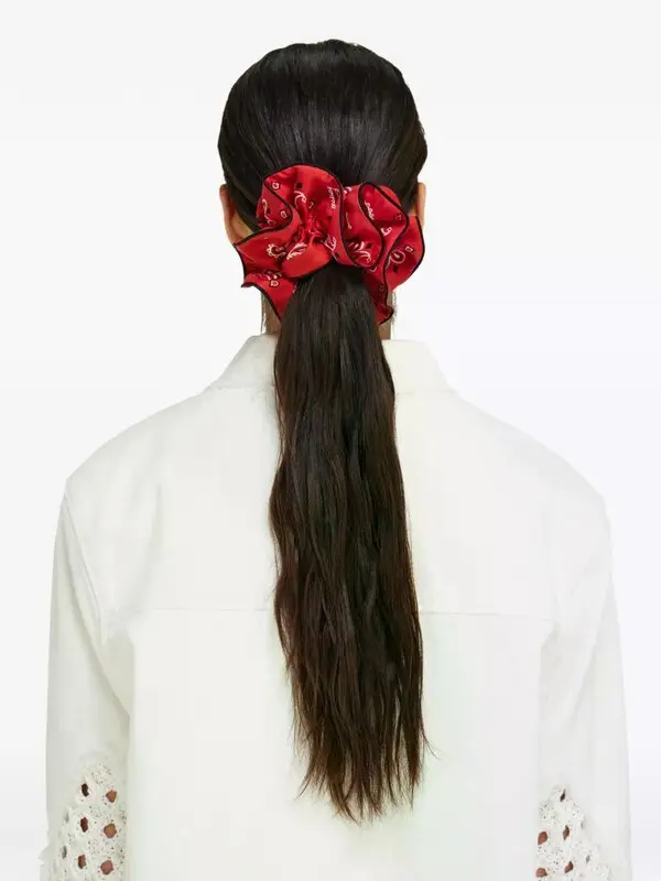 FERRAGAMO Silk Arabesque Print Scrunchie