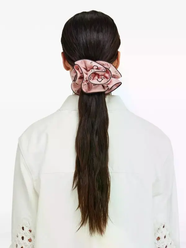 FERRAGAMO Arabesque Print Silk Scrunchie