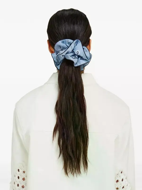FERRAGAMO Arabesque Print Silk Scrunchie