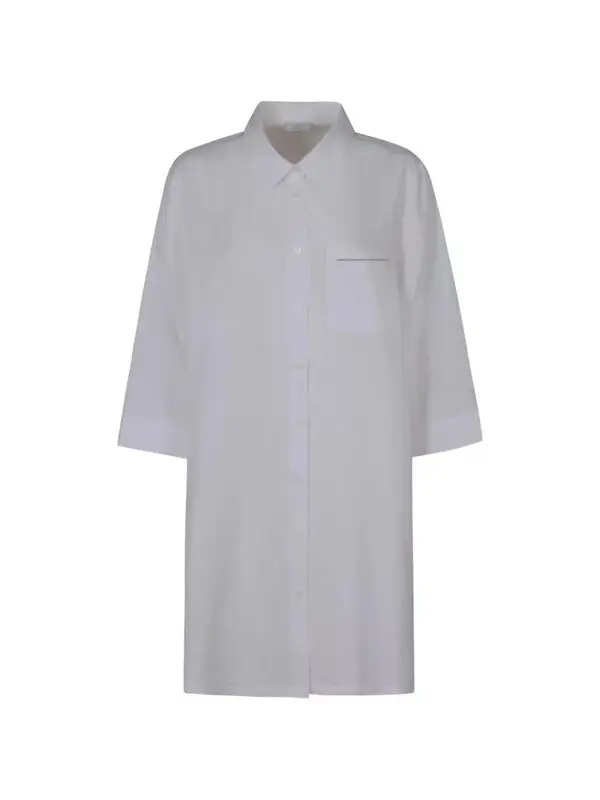 Peserico Embellished Pocket Three-quarter Sleeve Shirt - White