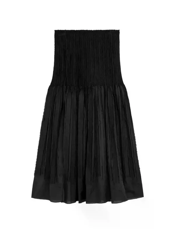 Paloma Wool Smocked Frayed-edge Skirt - Black