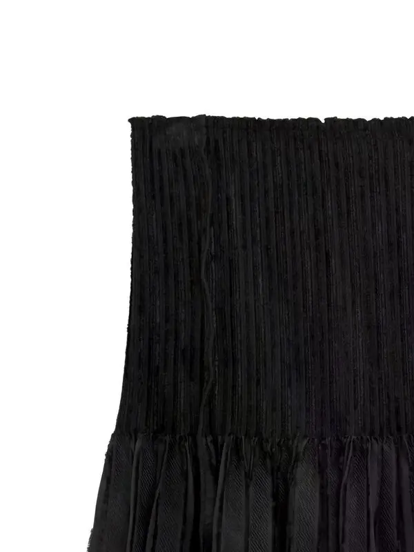 Paloma Wool Smocked Frayed-edge Skirt
