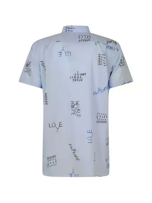 Comme Des Garçons Graffiti-print Check-panel Shirt