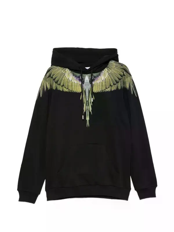 COUNTY OF MILAN Wings Print Hoodie - Black