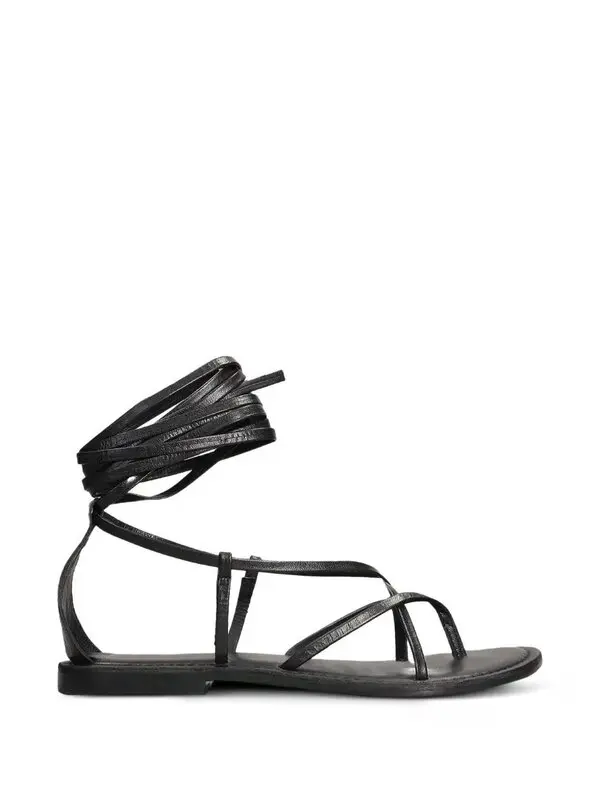 FUSION Lace-up Strappy Sandals - Black