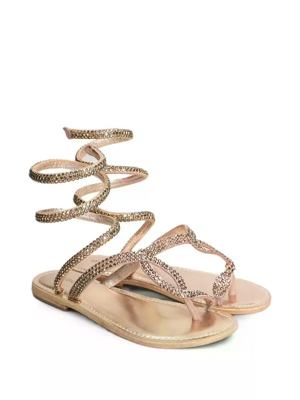 FUSION Crystal Embellished Wrap-around Sandals