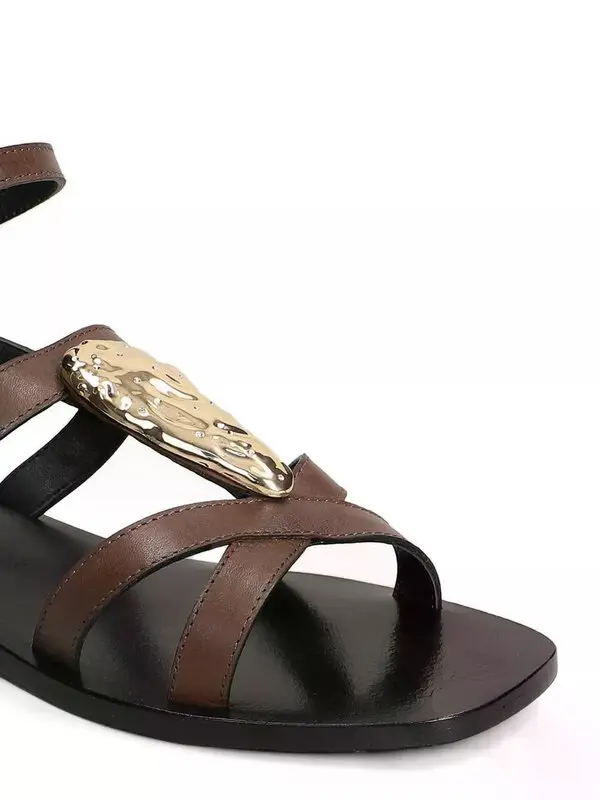 CORAL BLUE Embellished Buckle-fastening Sandals