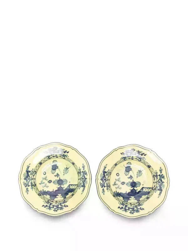 GINORI 1735 Oriente Italiano Floral-print Soup Plates - Yellow