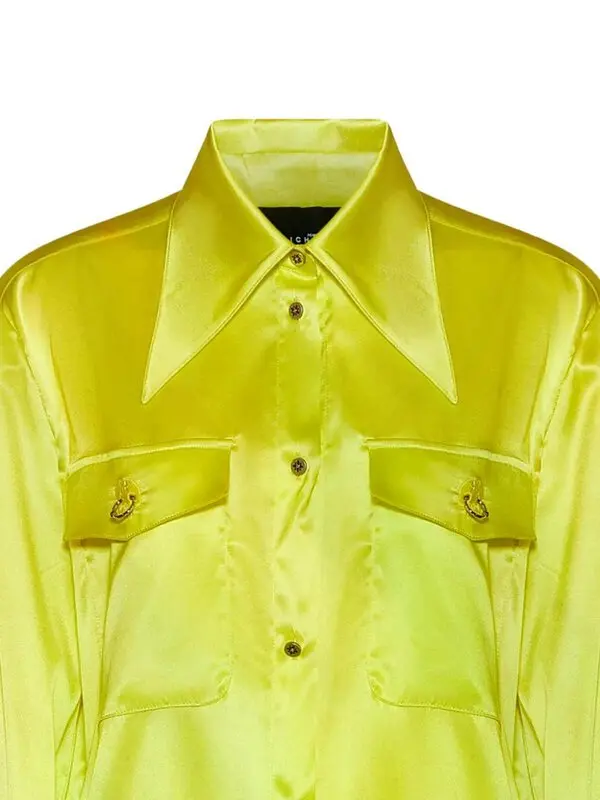 John Richmond Satin Shirt With Flap Pockets
