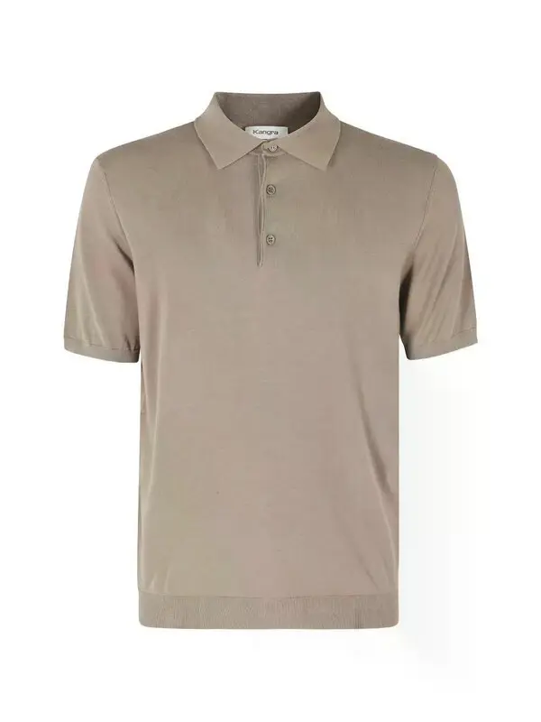 KANGRA Knitted Polo Shirt - Brown