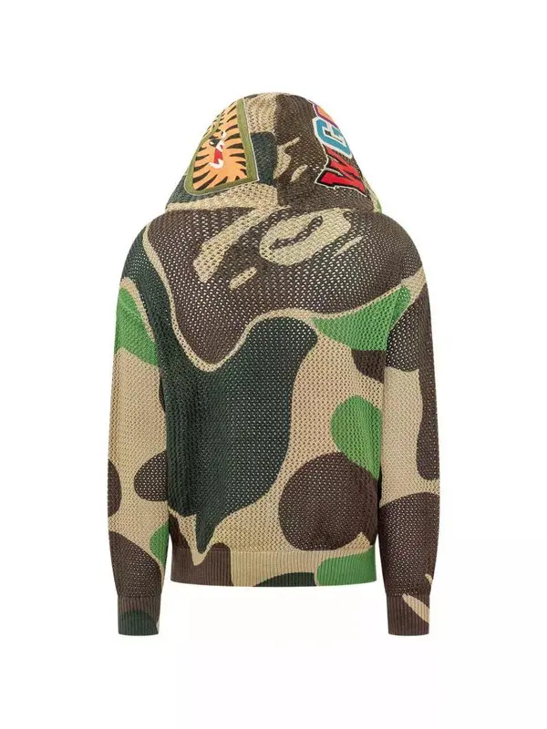 A BATHING APE Abc Camo Shark Hoodie - Green