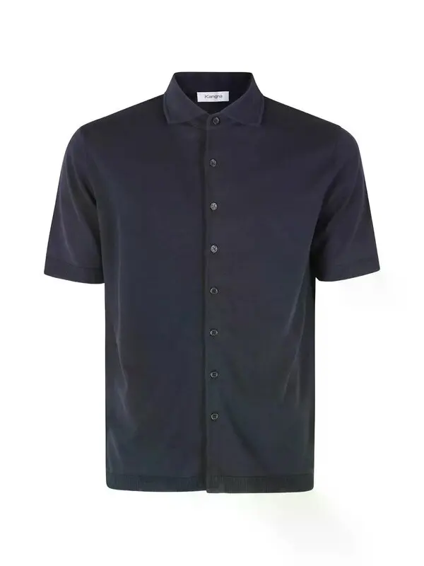 KANGRA Short-sleeve Buttoned Shirt - Blue